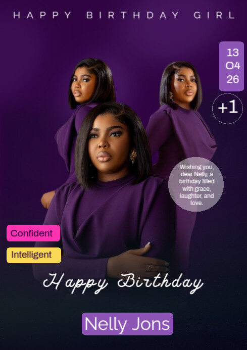 Purple Joyful Celebrate In Style With The Birthday Queen” A4 Template ...