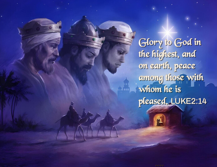 Copy of Purple Joyful Christmas Nativity Background Flyer (us Letter ...