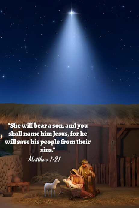 Copy of Purple Joyful Christmas Nativity Poster | PosterMyWall