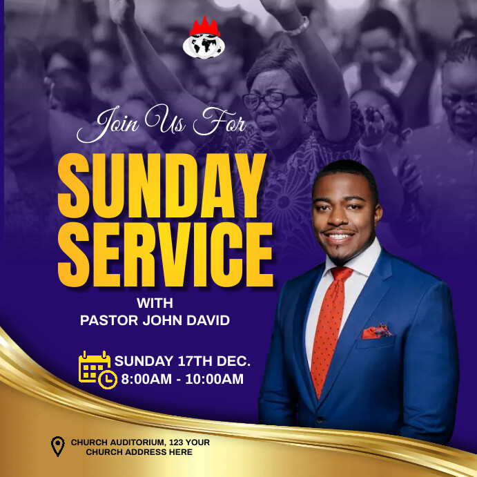 Modèle Purple Joyful Church Instagram Post | PosterMyWall