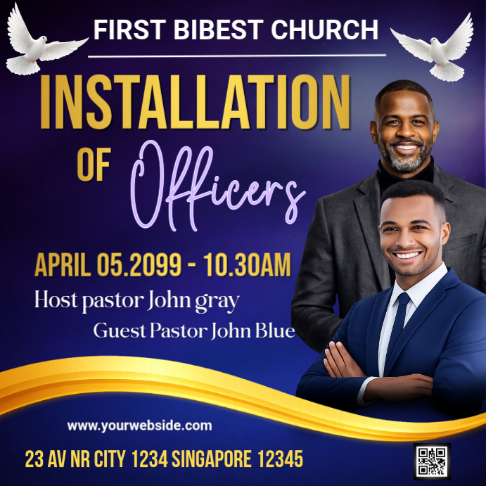 Purple Joyful Church Installation Square (1:1) Template | PosterMyWall