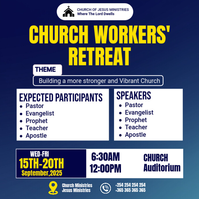 Purple Joyful Church Workers Retreat Instagram Post Template | PosterMyWall