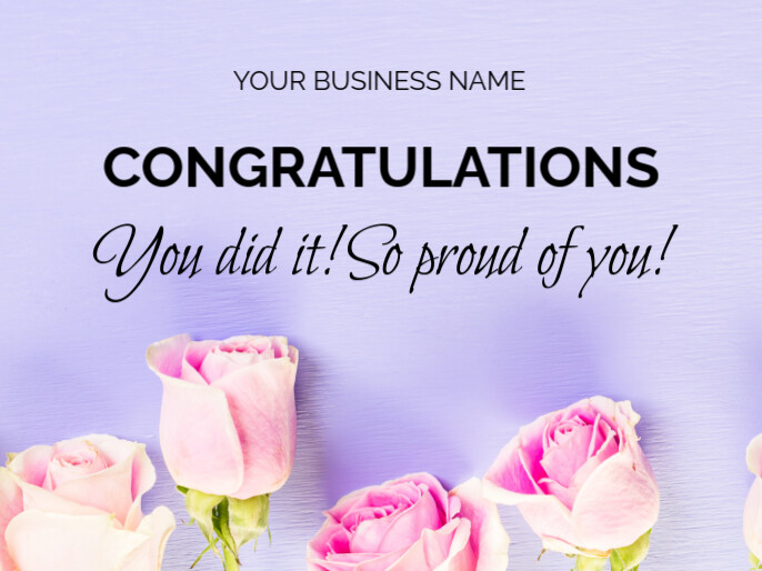 Copy of Purple Joyful Congratulations Card Presentation | PosterMyWall