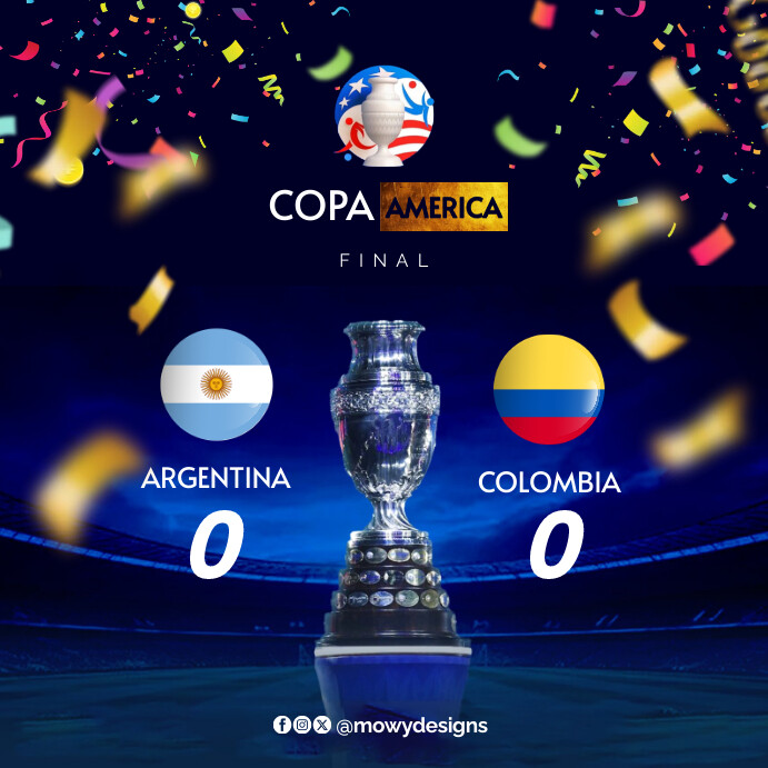 Purple Joyful Copa America Final Instagram Po Template | PosterMyWall