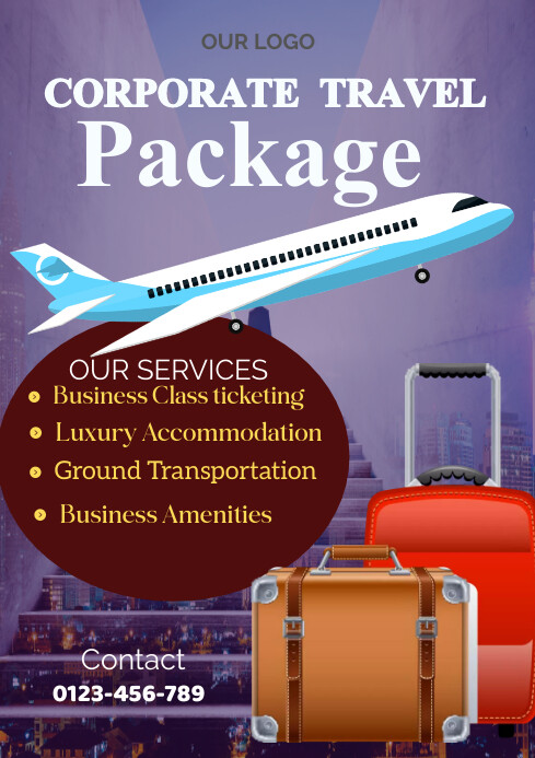 Copy of Purple Joyful Corporate Travel Package A2 | PosterMyWall