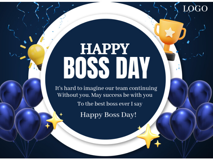 Purple Joyful Creative Happy Boss Day Online Design Flyer/template ...