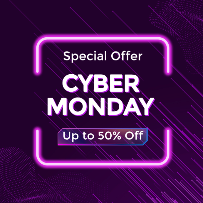 Purple Joyful Cyber Monday Instagram Post Template | PosterMyWall