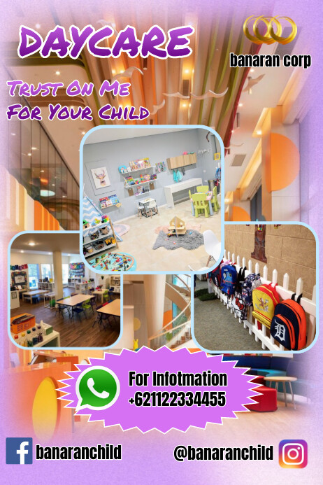 Copy of Purple Joyful Daycare Poster | PosterMyWall