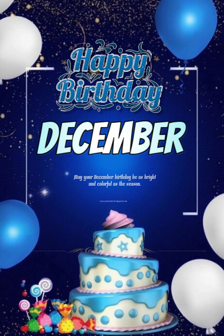 Modèle Purple Joyful December Birthday Poster | PosterMyWall