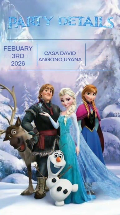 Copy of Purple Joyful Disney Frozen Birthday Flyer T | PosterMyWall