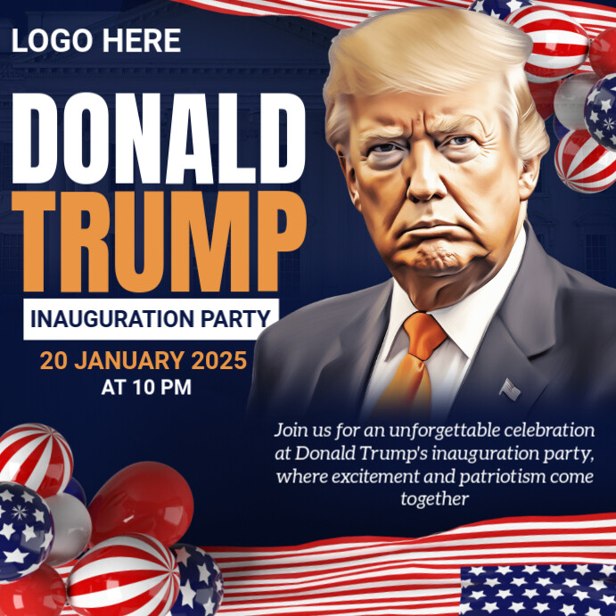 Purple Joyful Donald Trump Inauguration Day Watch Party Instagram Post ...