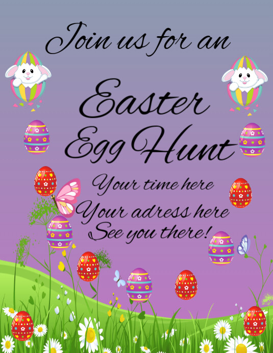 Copy of Purple Joyful Easter Egg Hunter Flyer (us Letter) | PosterMyWall