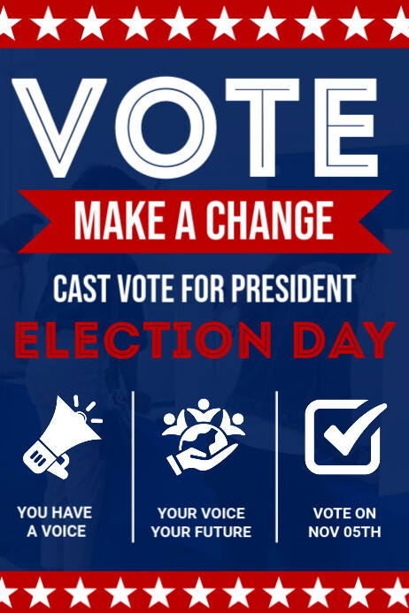 Plantilla de Purple Joyful Election For President Poster | PosterMyWall