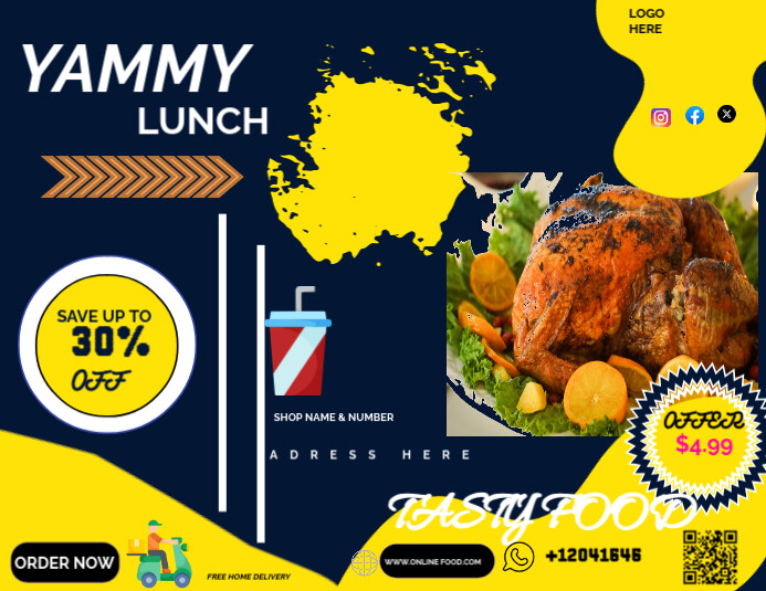 Copy of Purple Joyful Food Lunch Flyer (us Letter) | PosterMyWall