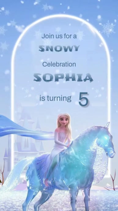 Purple Joyful Frozen Theme Birthday Invitatio Template | PosterMyWall