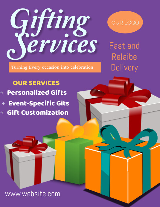 Copy of Purple Joyful Gifting Services Flyer (us Let | PosterMyWall