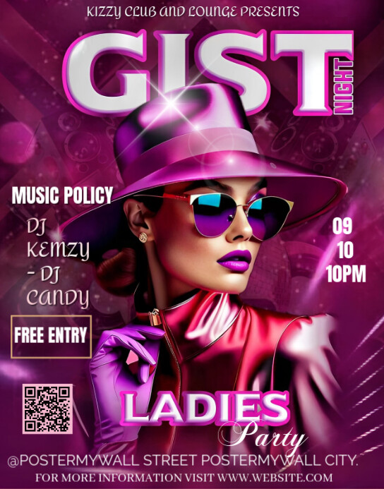 Copy of Purple Joyful Gist Ladies Party Poster/wallboard | PosterMyWall