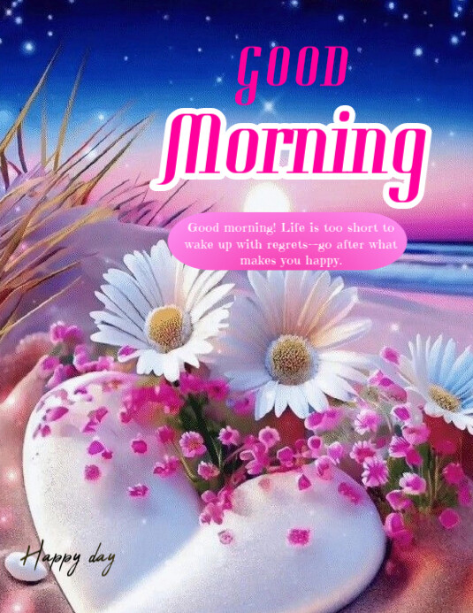 Purple Joyful Good Morning Flyer (us Letter) Template | PosterMyWall