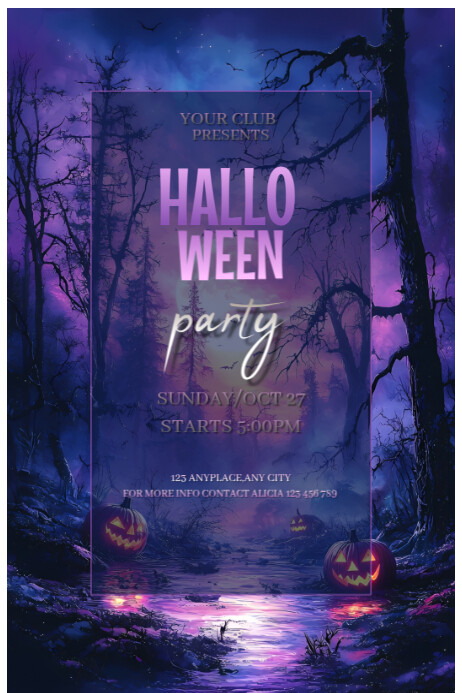 Purple Joyful Halloween Poster Template | PosterMyWall