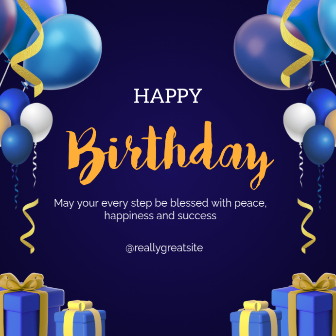 Plantilla de Purple Joyful Happy Birthday Instagram Post | PosterMyWall