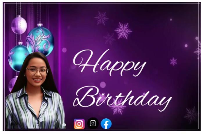Purple Joyful Happy Birthday Label Template | PosterMyWall