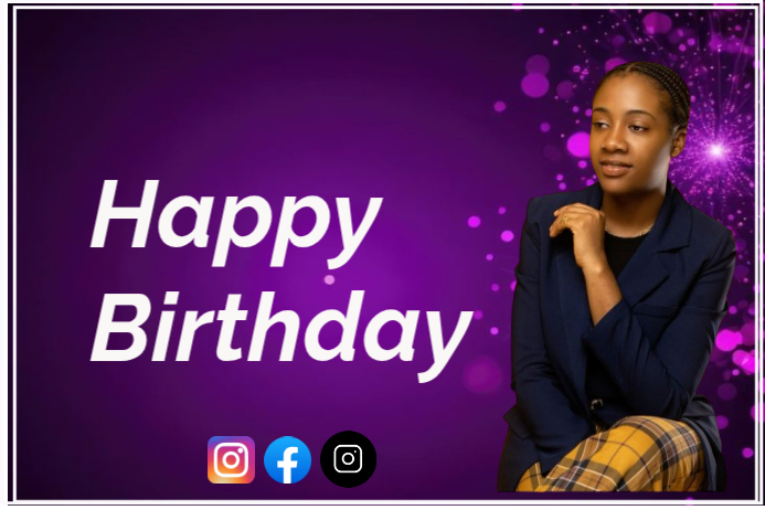 Purple Joyful Happy Birthday Label Template | PosterMyWall