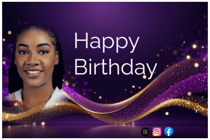 Purple Joyful Happy Birthday Label Template | PosterMyWall
