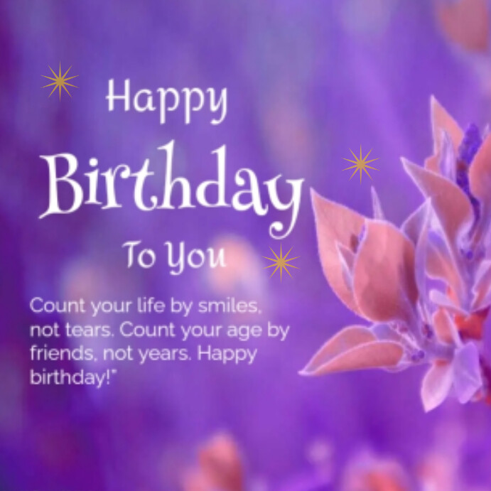Purple Joyful Happy Birthday To You Instagra Template | PosterMyWall