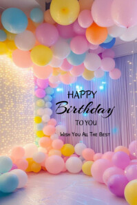 Pastel Happy Birthday To You Poster Template | PosterMyWall