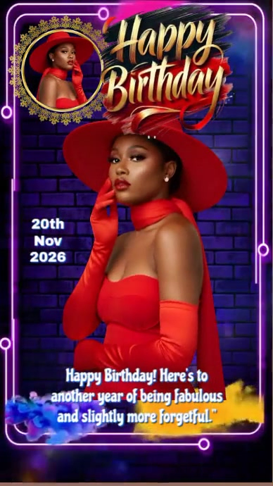 Plantilla de Purple Joyful Happy Birthday Wishes Instagram Reel ...