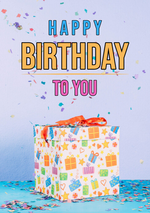 Purple Joyful Happy Birthday Wishing Posters Template | PosterMyWall