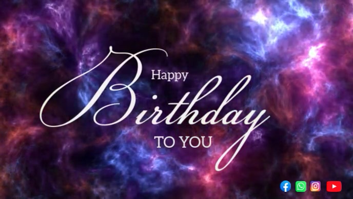 Purple Joyful Happy Birthday Youtube Thumbnail Template | PosterMyWall