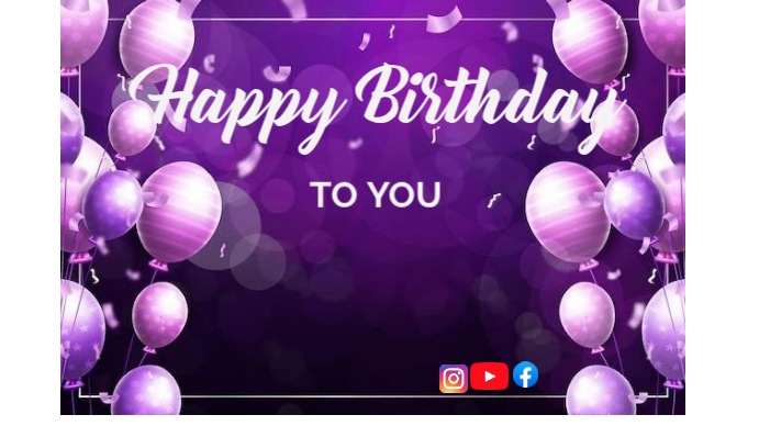 Purple Joyful Happy Birthday Youtube Thumbnail Template | PosterMyWall