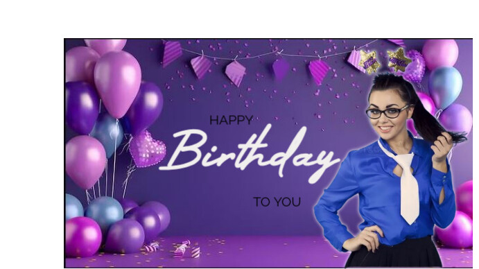 Purple Joyful Happy Birthday Youtube Thumbnail Template | PosterMyWall