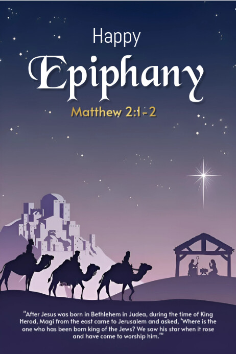 Copy of Purple Joyful Happy Epiphany Celebration Poster | PosterMyWall