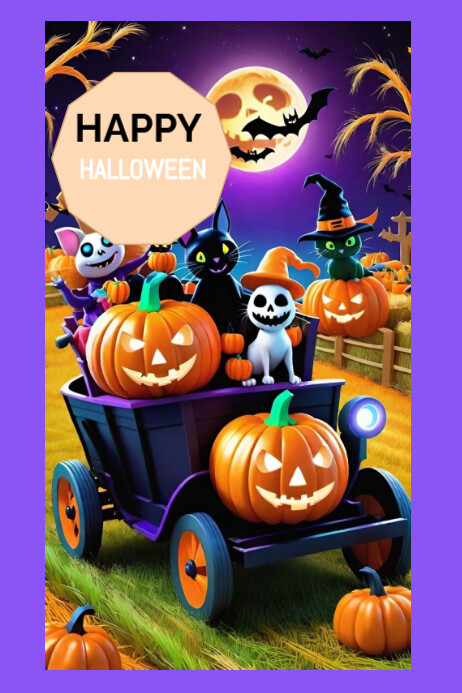 Copy of Purple Joyful Happy Halloween Day Celebration Poster | PosterMyWall