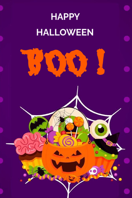 Plantilla de Purple Joyful Happy Halloween Poster | PosterMyWall
