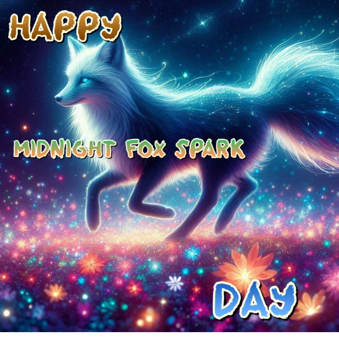 Plantilla de Purple Joyful Happy Midnight Fox Spark Day Instagram Post ...