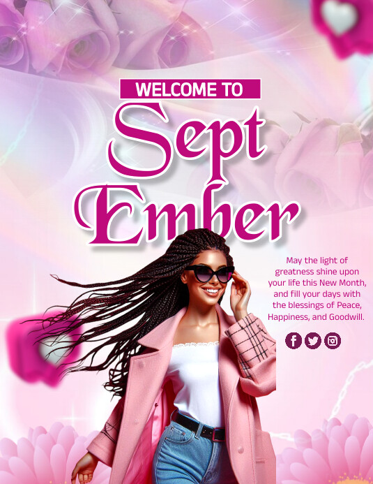 Copy of Purple Joyful Happy New Month Of September Wi | PosterMyWall