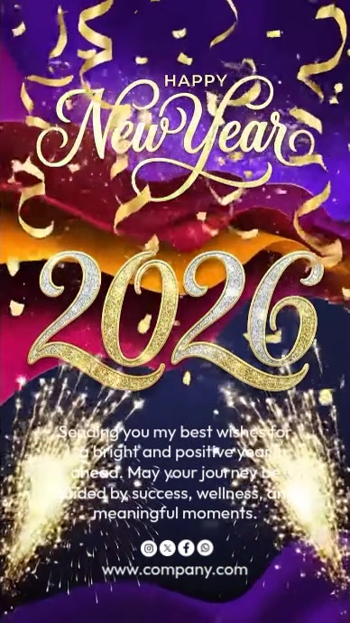 Purple Joyful Happy New Year Instagram Story Template | PosterMyWall