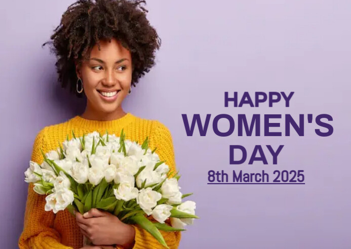 Purple Joyful Happy Women's Day 2025 Postcard Template | PosterMyWall