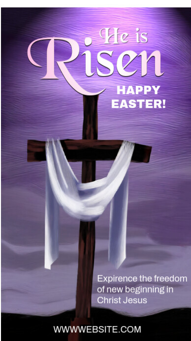 Copy of Purple Joyful He Is Risen Celebration Instagram Story ...