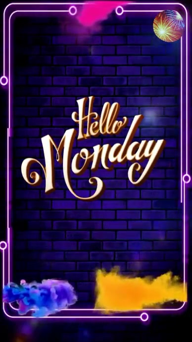Purple Joyful Hello Monday Instagram Reel Template | PosterMyWall