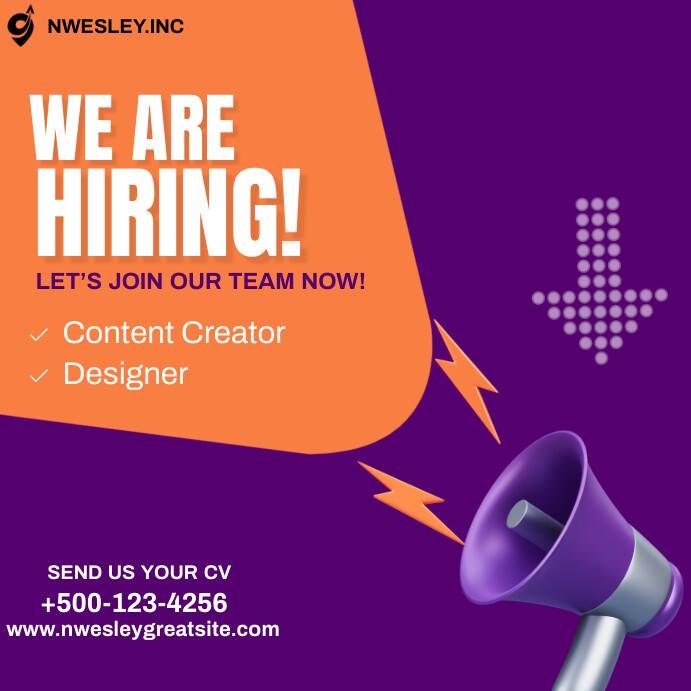 Modèle Purple Joyful Hiring Ad Template Instagram Po | PosterMyWall