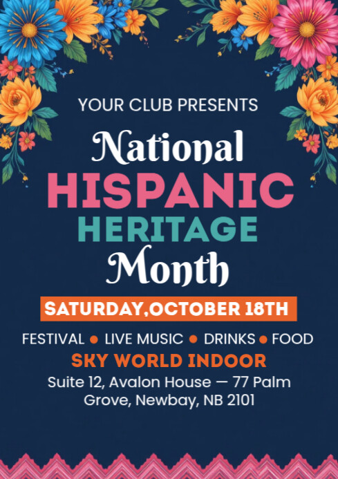 Purple Joyful Hispanic Heritage Month A4 Template | PosterMyWall