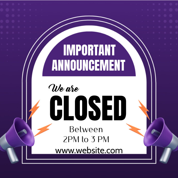 Copy of Purple Joyful Important Announcement We Are C | PosterMyWall
