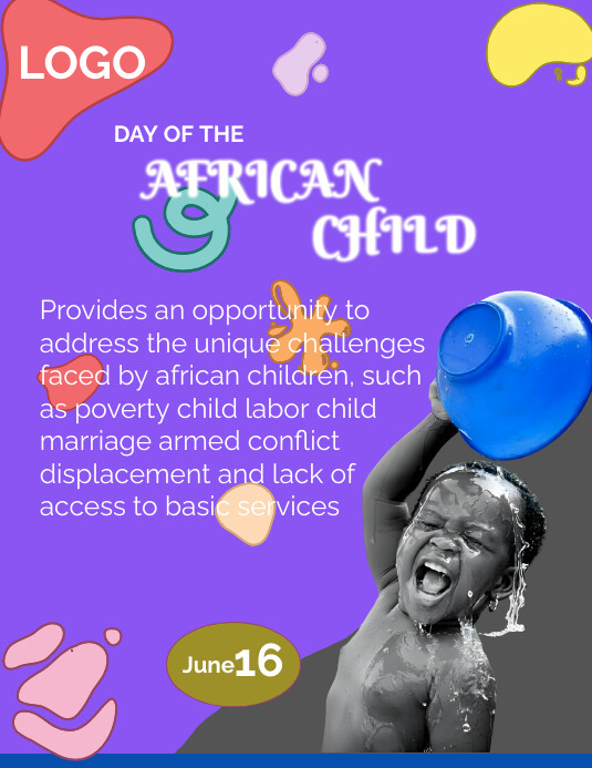 Copy of Purple Joyful International African Child Day | PosterMyWall