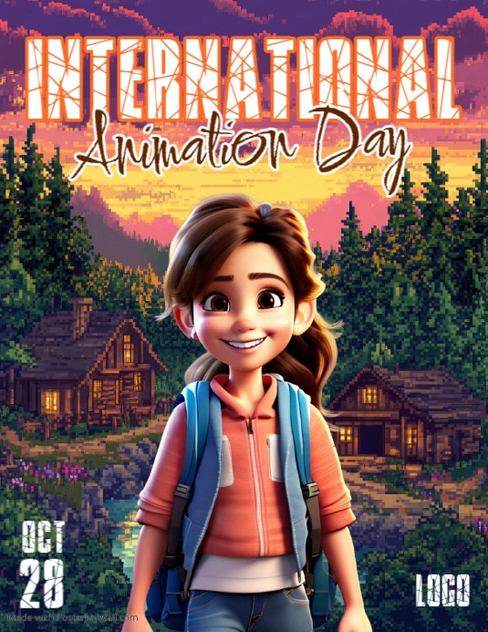 Modèle Purple Joyful International Animation Day Flyer | PosterMyWall