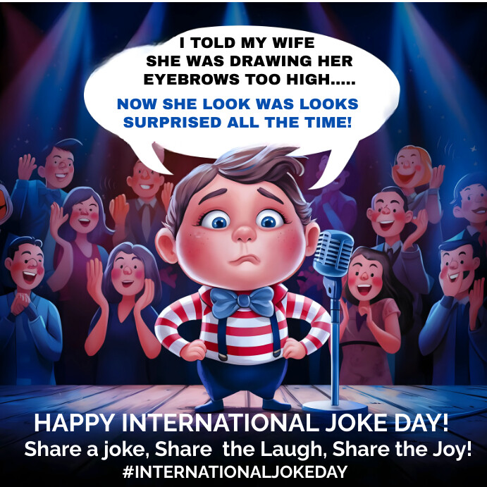 Purple Joyful International Joke Day Instagra Template | PosterMyWall