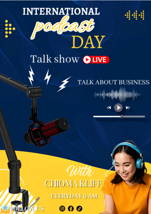 Purple Joyful International Podcast Day A4 Template | PosterMyWall